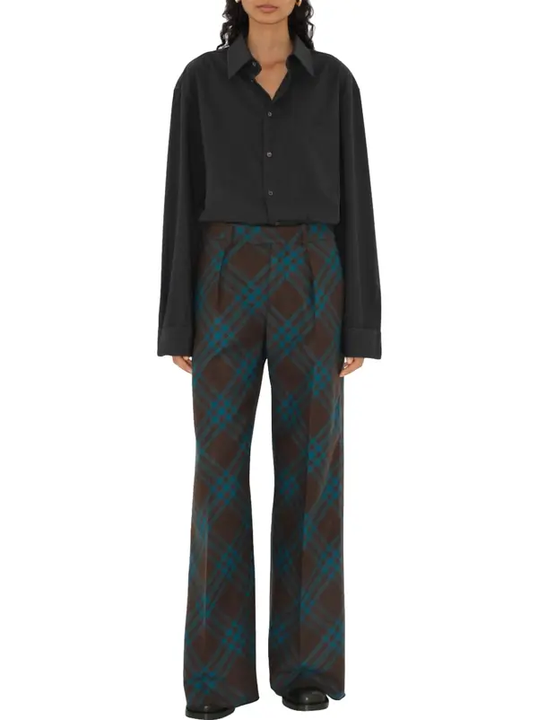 Burberry Wool Tailored Trousers - Brown