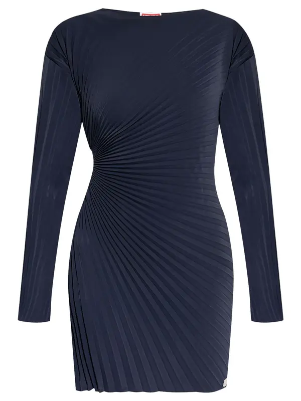 Kenzo Pleated Long-sleeve Dress - Blue