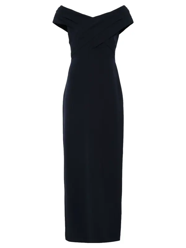 Ralph Lauren Off-shoulder Crepe Gown - Blue