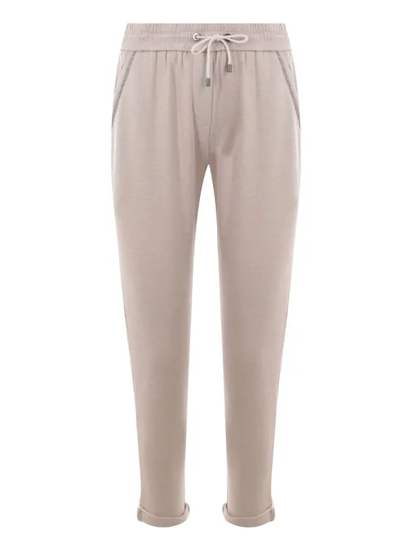 Brunello Cucinelli Monili-embellished Sweatpants - Neutrals