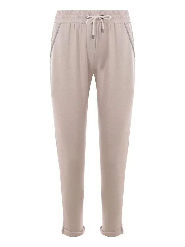 Brunello Cucinelli Monili-embellished Sweatpants - Neutrals
