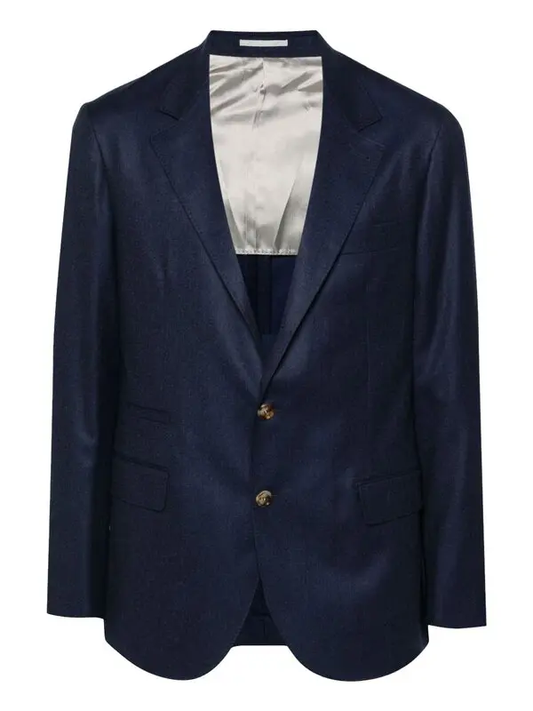 Brunello Cucinelli Single-breasted Wool Blazer - Blue