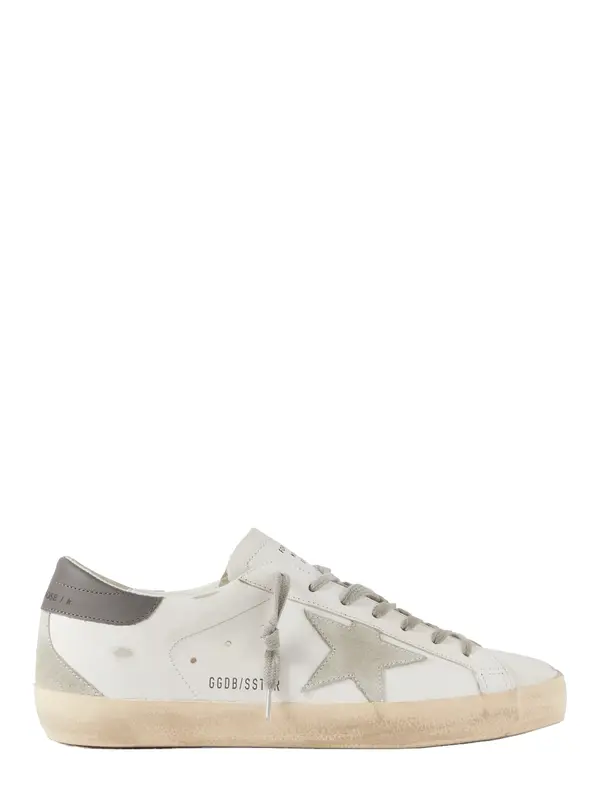 Golden Goose Super-star Distressed Leather Sneakers - White