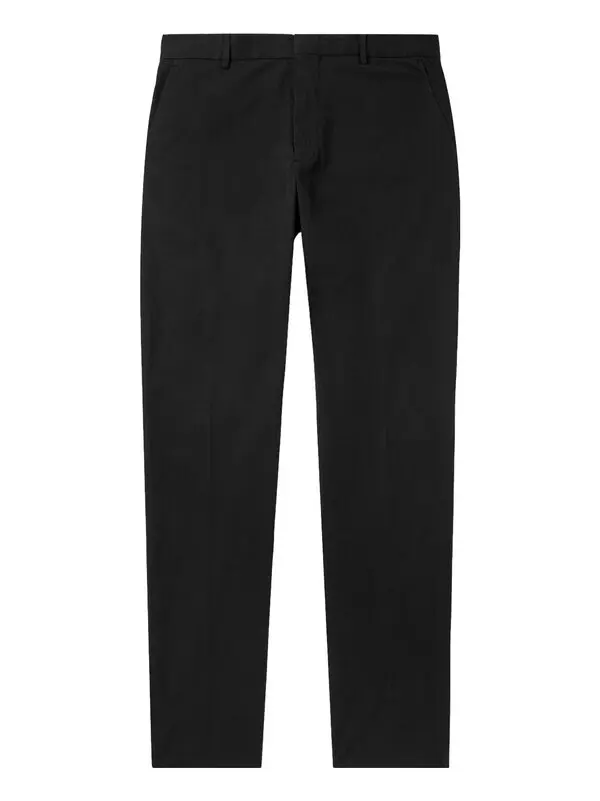 Zegna Straight-leg Stretch-cotton Twill Chinos - Black
