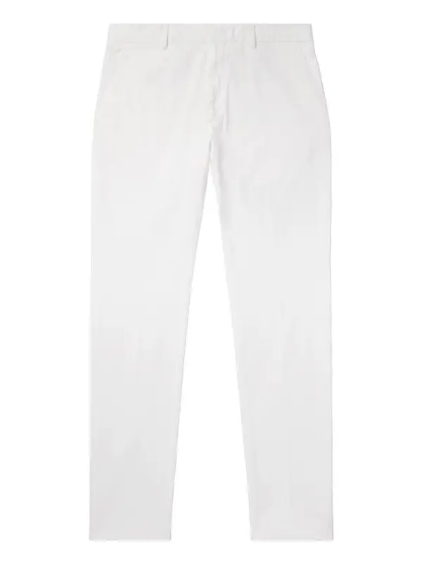 Zegna Straight-leg Stretch-cotton Twill Chinos - White