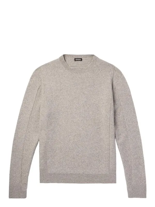 Zegna Wool And Cashmere-blend Sweater - Gray