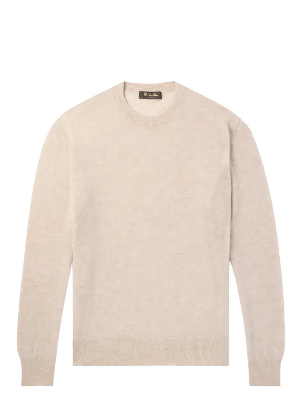 Loro Piana Brushed Cashmere And Silk-blend Sweater - Neutrals