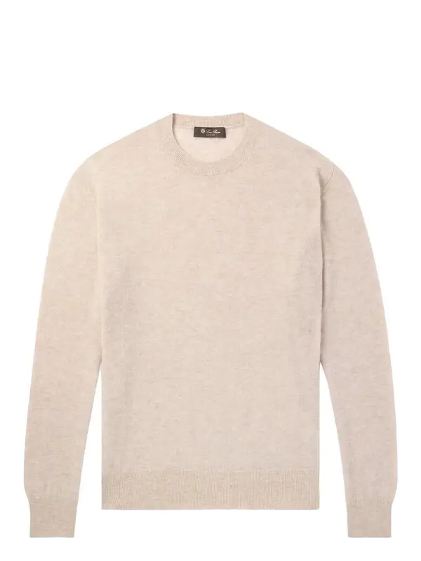 Loro Piana Brushed Cashmere And Silk-blend Sweater - Neutrals
