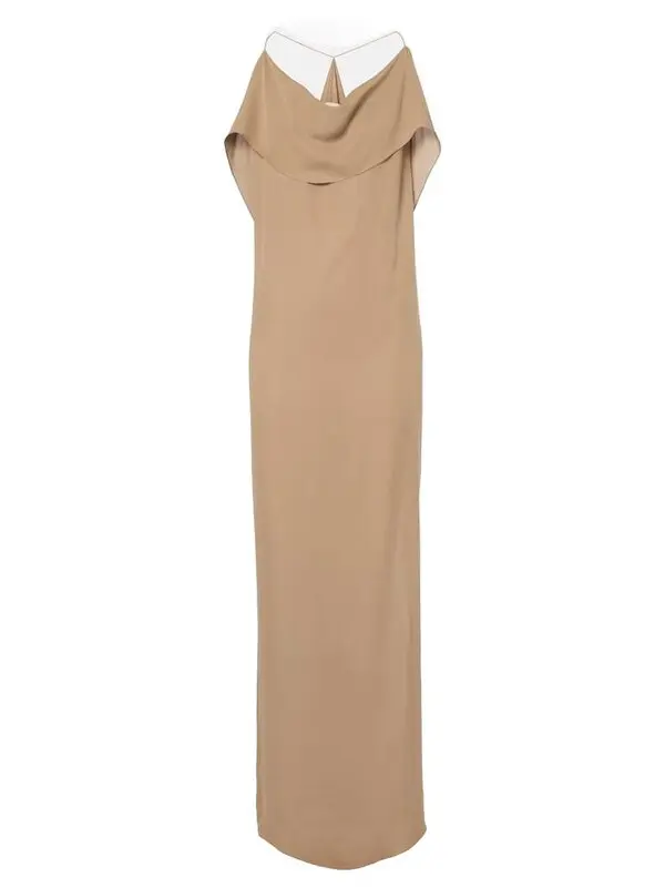 Khaite Dandora Draped Gown - Brown