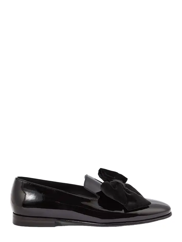 Manolo Blahnik Janser Bow-detail Loafers - Black