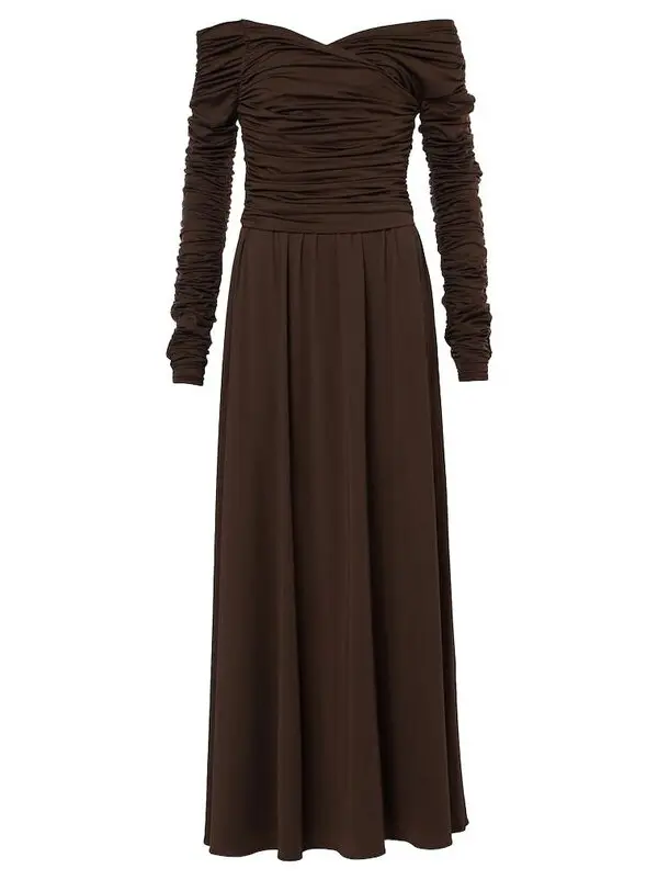 Altuzarra Charlotte Off-shoulder Maxi Dress - Brown