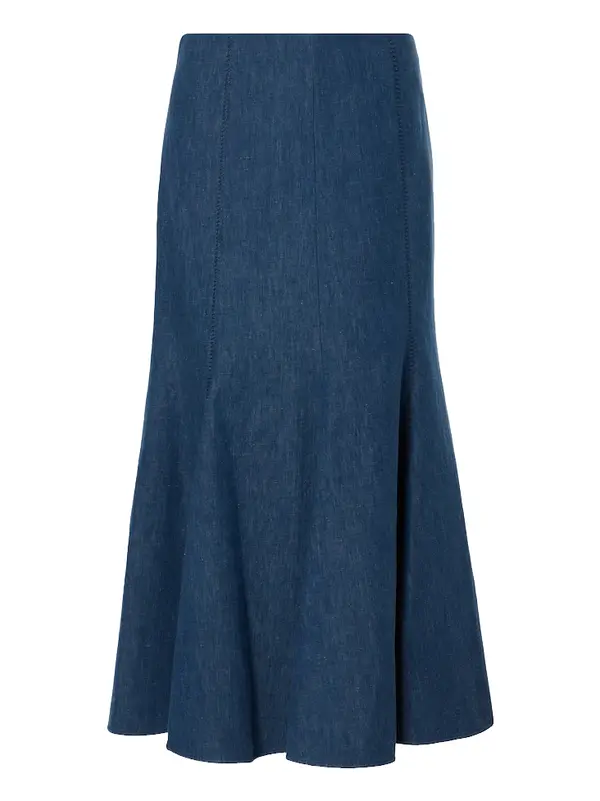 Gabriela Hearst Amy Flared Midi Skirt - Blue