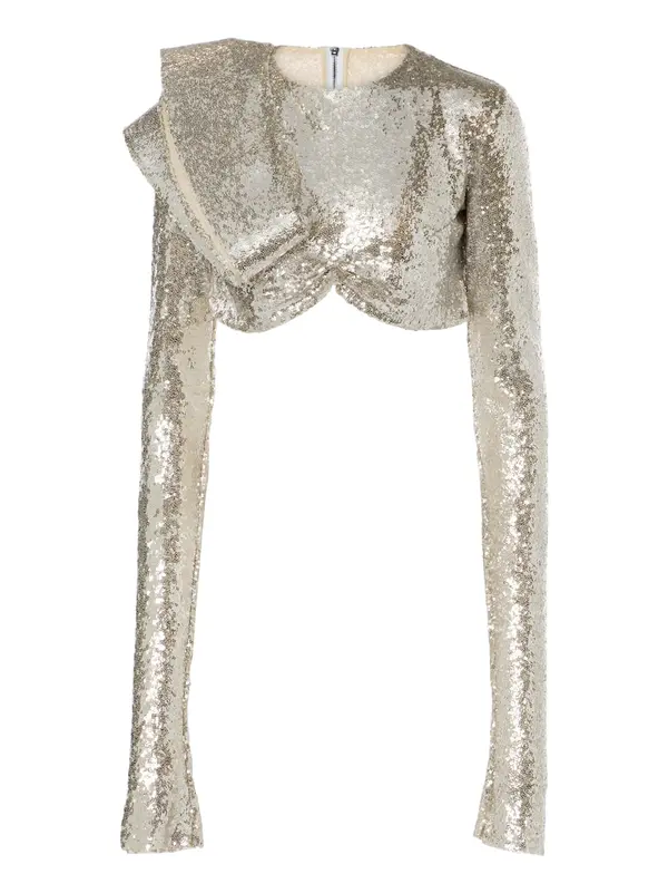 Maticevski Sequined Crop Top - Metallic