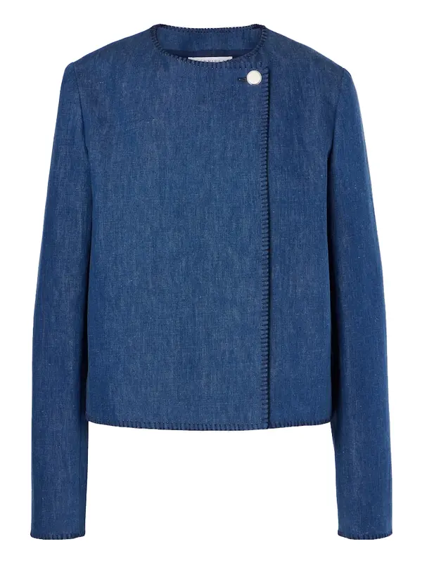 Gabriela Hearst Wyn Cotton And Linen Jacket - Blue