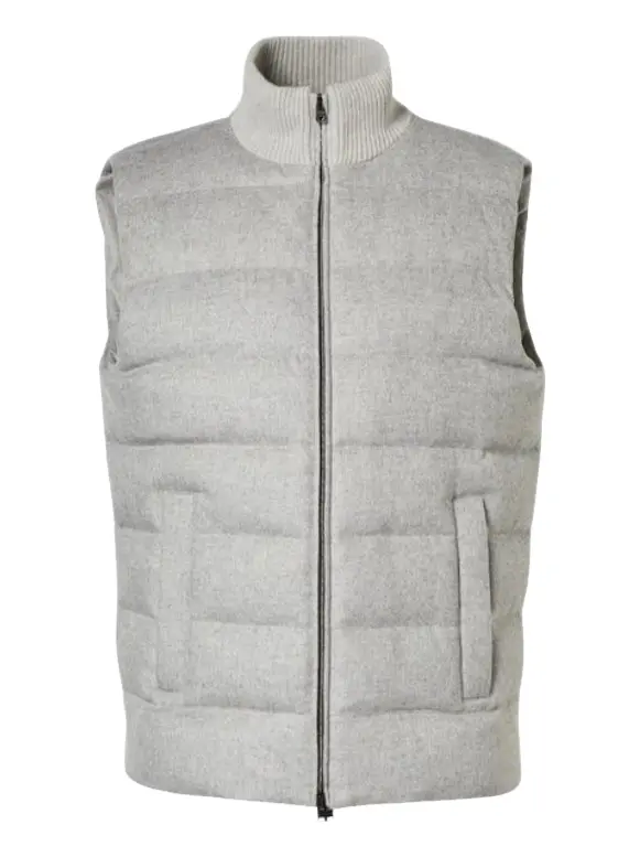 Herno Silk And Cashmere Down Vest - Grey