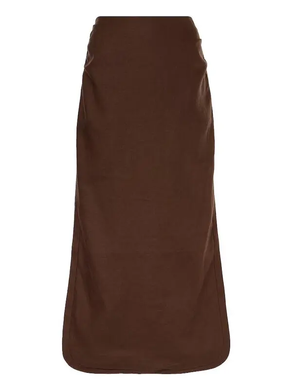 SIR. Jerry Linen Midi Skirt - Brown