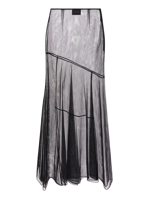 Simone Rocha Sheer Tulle Midi Skirt - Black