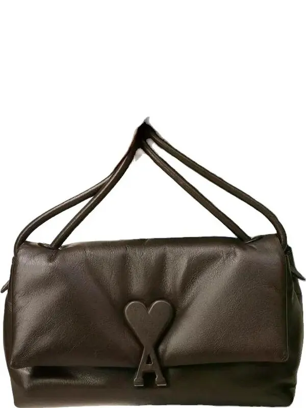 AMI Paris Voulez-vous Appliqué-logo Shoulder Bag - Brown