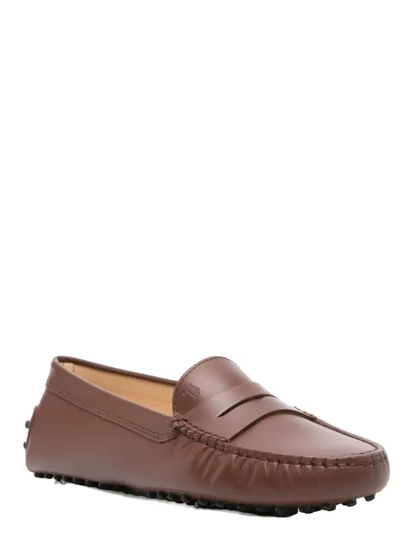 TOD'S Penny Leather Loafers - Brown