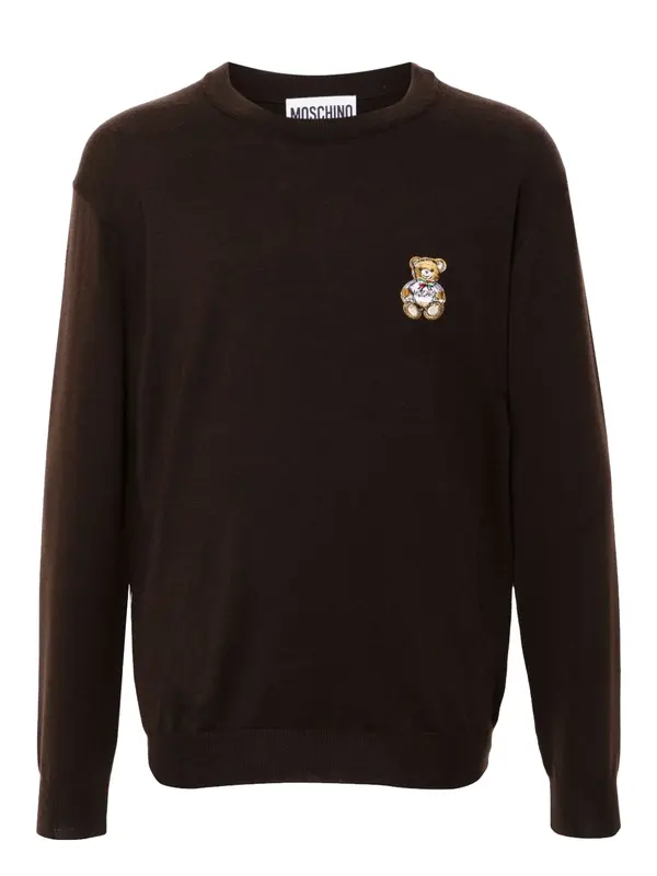 Moschino Teddy Bear Virgin Wool Jumper - Brown