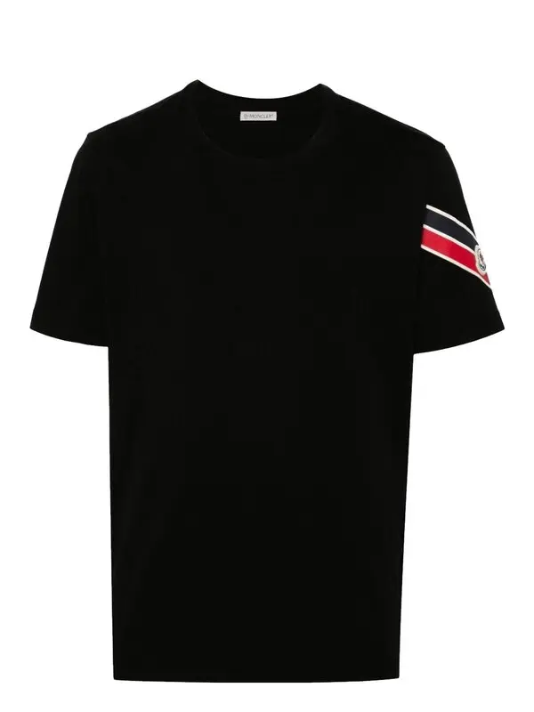 Moncler Tricolour Cotton T-shirt - Black