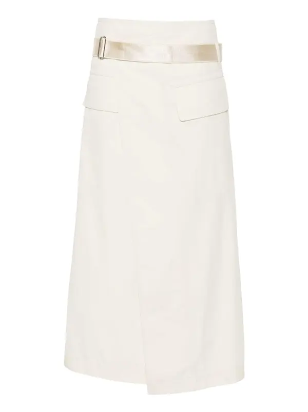 Helmut Lang Wrap Midi Skirt - Neutrals