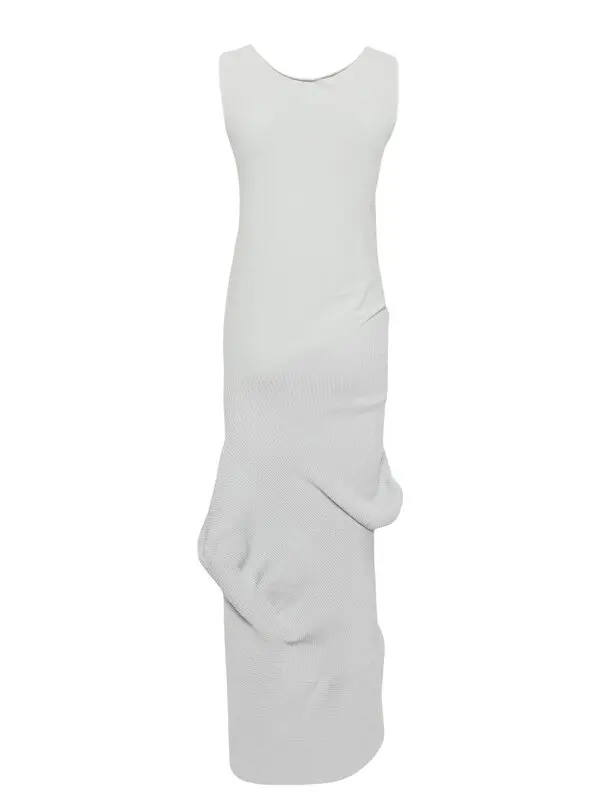 Issey Miyake Sleeveless Maxi Dress With 3d Plissé Details - Grey