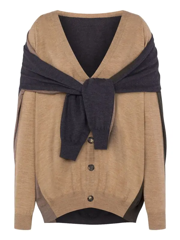 Moschino Layered Cardigan - Neutrals
