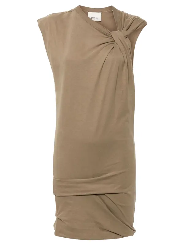 Isabel Marant Leany Asymmetric T-shirt Dress - Neutrals