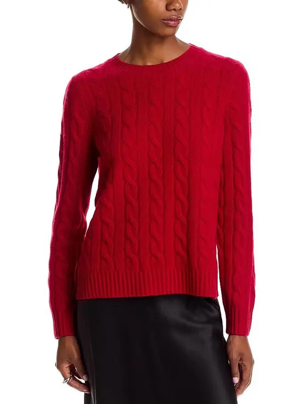Bloomingdale'S Cable Knit Crewneck Sweater - Brick