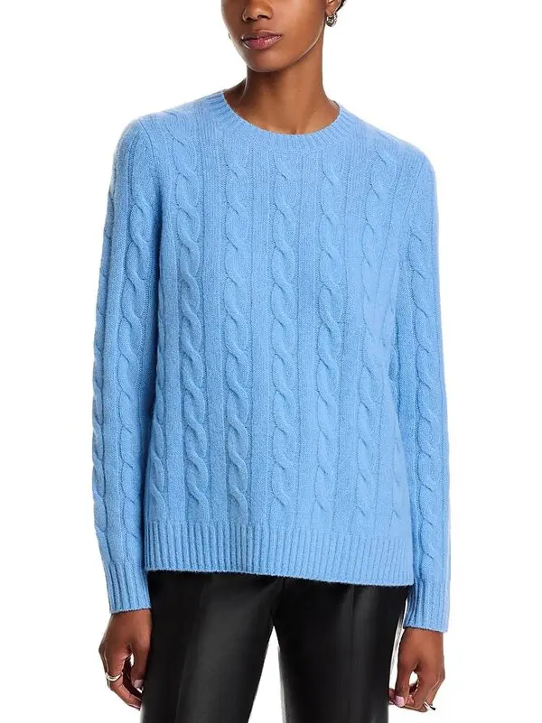 Bloomingdale'S Cable Knit Crewneck Sweater - Heather Sky