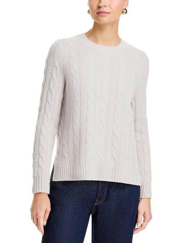 Bloomingdale'S Cable Knit Crewneck Sweater - Ivory