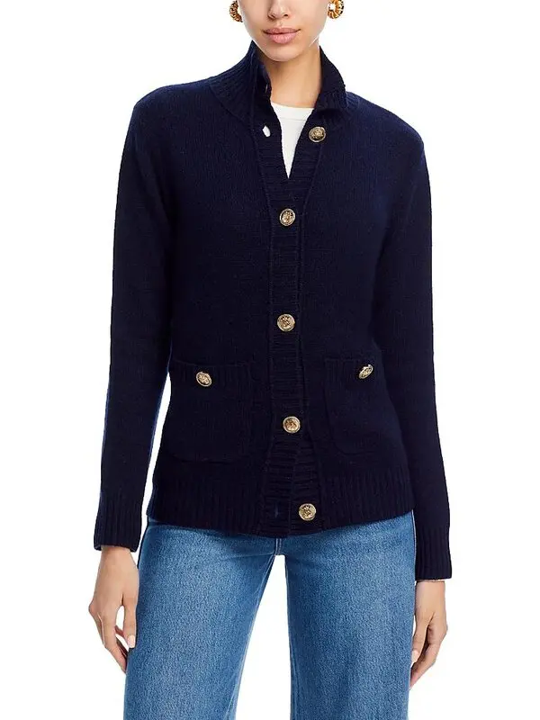Bloomingdale'S C Exclusive Rib Knit Cardigan - Navy