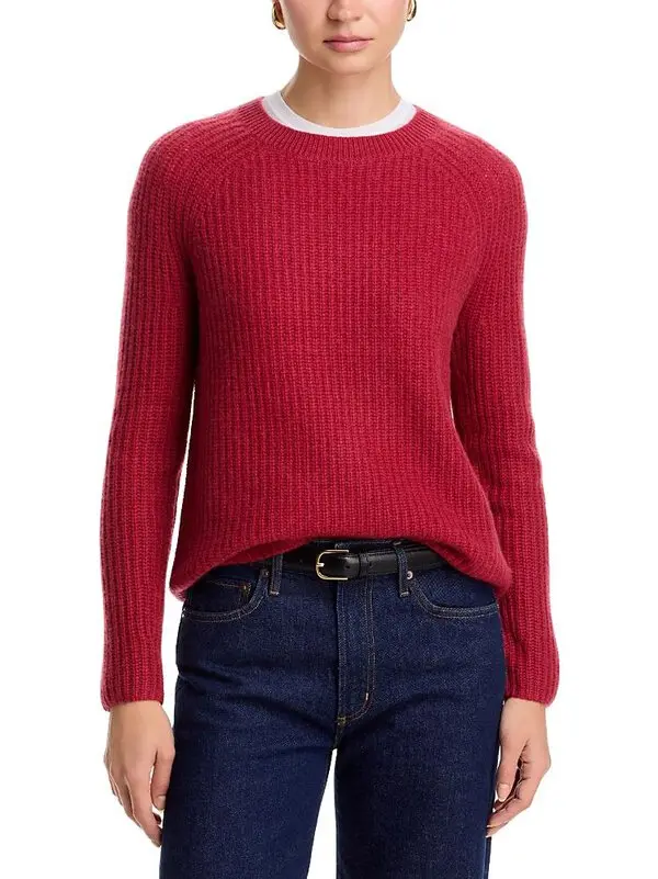 Bloomingdale'S C Exclusive Cashmere Shaker Stitch Raglan Sweater - Clay