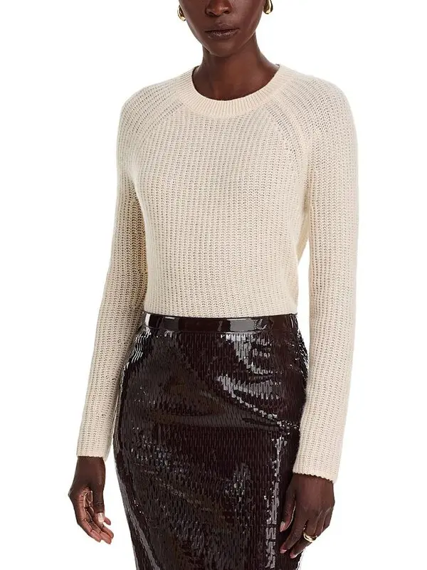 Bloomingdale'S C Exclusive Cashmere Shaker Stitch Raglan Sweater - Ecru