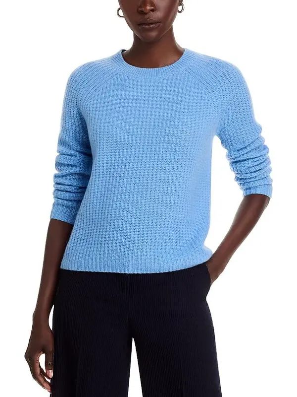 Bloomingdale'S C Exclusive Cashmere Shaker Stitch Raglan Sweater - Heather Sky