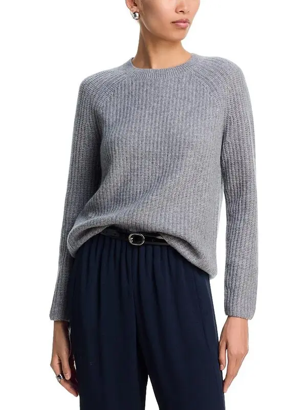 Bloomingdale'S C Exclusive Cashmere Shaker Stitch Raglan Sweater - Medium Gray