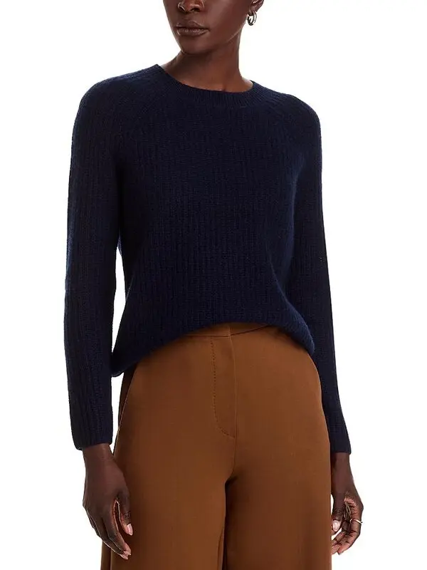 Bloomingdale'S C Exclusive Cashmere Shaker Stitch Raglan Sweater - Navy