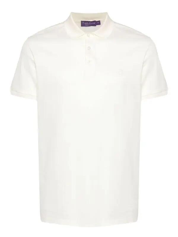 Ralph Lauren Purple Label Logo-embroidered Piqué Polo Shirt - Neutrals