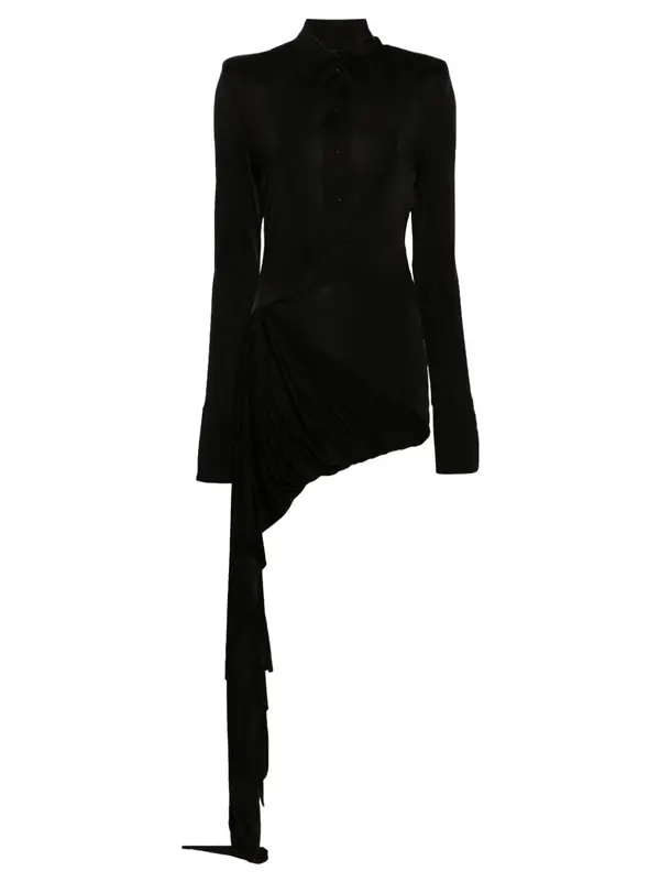 David Koma Long-sleeve Asymmetric Dress - Black