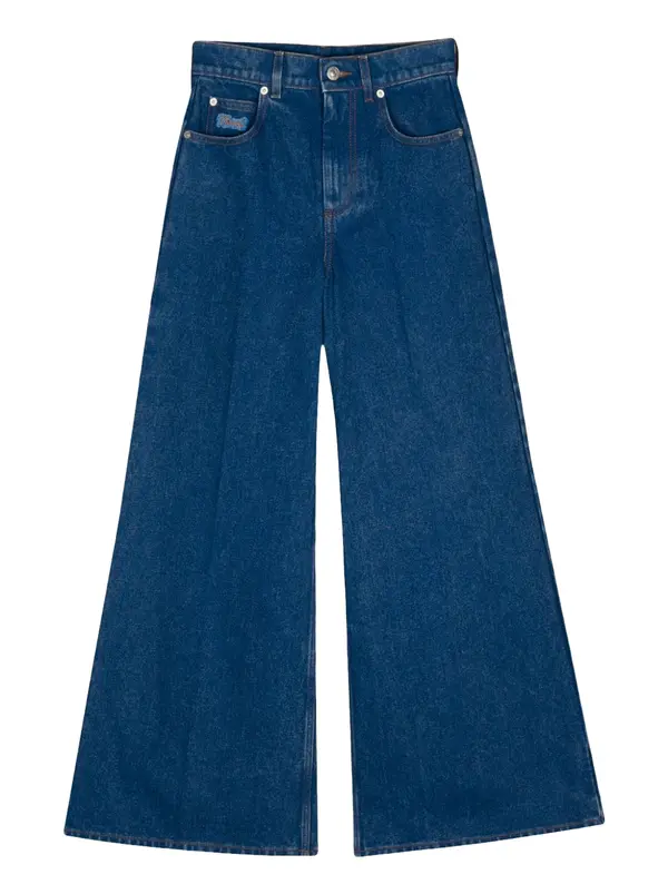 Marni Organic-cotton Wide-leg Jeans - Blue
