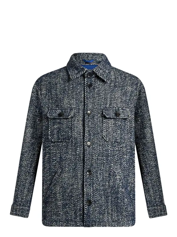 Etro Herringbone Shirt Jacket - Blue