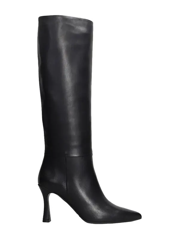 EVALUNA High Heel Straight Leg Boots - Black