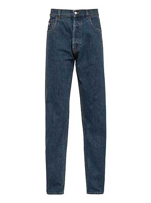 Prada Branded-plaque Five-pocket Jeans - Blue