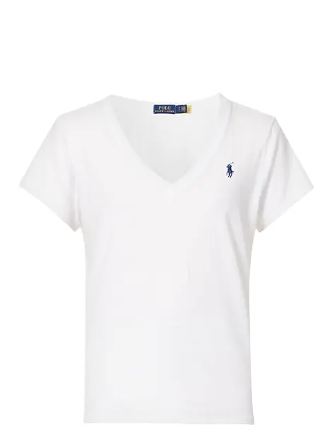 Polo Ralph Lauren Logo-embroidered Cotton-jersey T-shirt - White