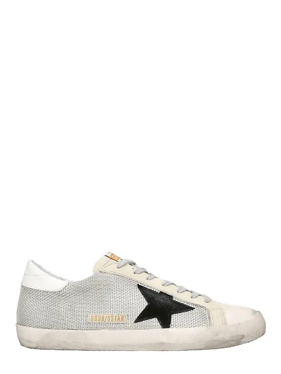 Golden Goose Superstar Star-appliqué Leather And Mesh Low-top Trainers - White/comb