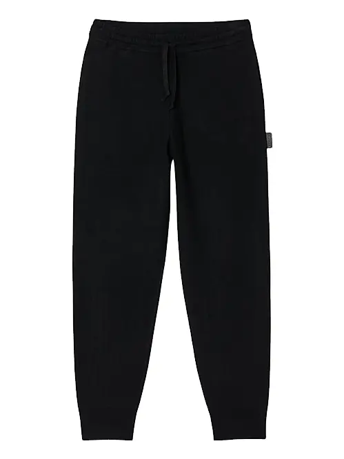 Sandro Logo-patch Regular-fit Stretch-woven Jogging Bottoms - Noir / Gris