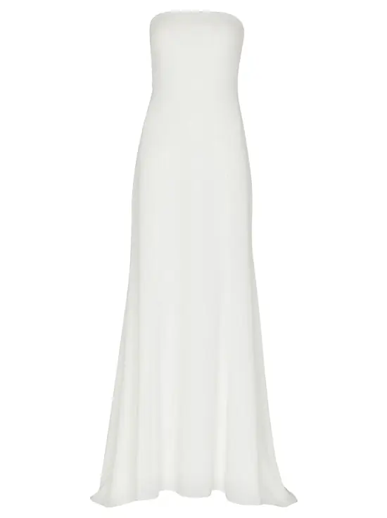 Whistles Ellis Bow-detail Strapless Woven Wedding Dress - Ivory