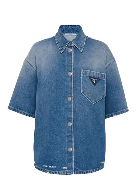 Prada Relaxed-fit Denim Shirt - Blue