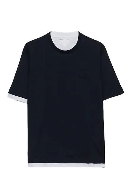 Prada Boxy-fit Layered Cotton T-shirt - Blue